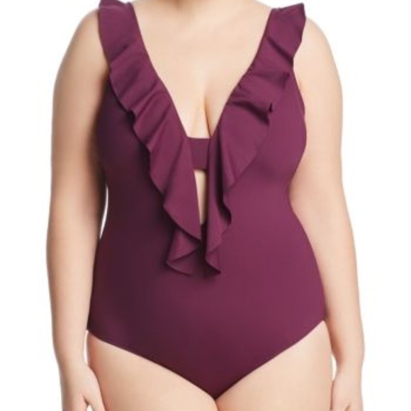 Becca Swim Nwt 38 Becca Plus Size Merlot One Piece Poshmark